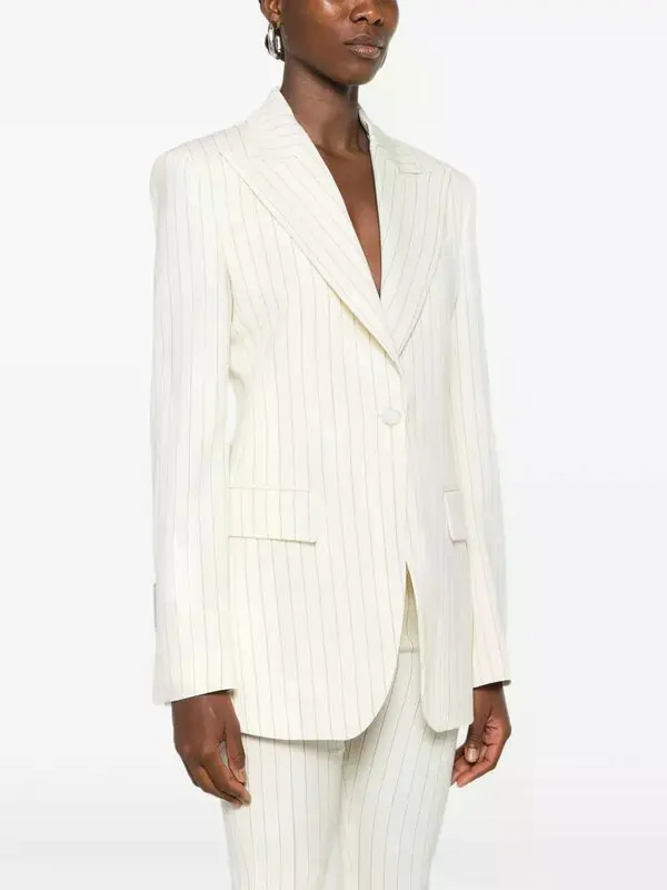 DONDUP Pinstripe Peak Lapel Blazer