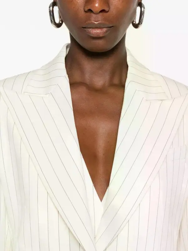 DONDUP Pinstripe Peak Lapel Blazer