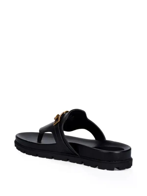 Guess Logo-plaque Leather Flip-flops