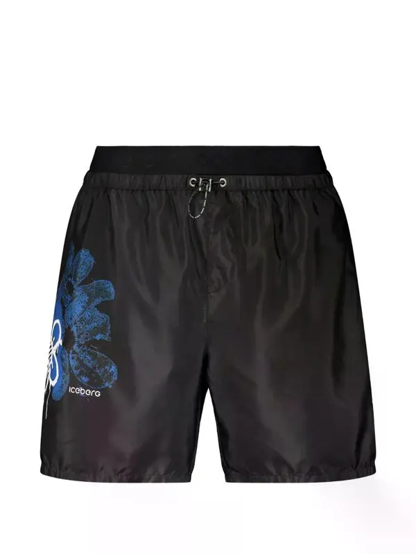 Iceberg Graphic-print Drawstring Swim Shorts
