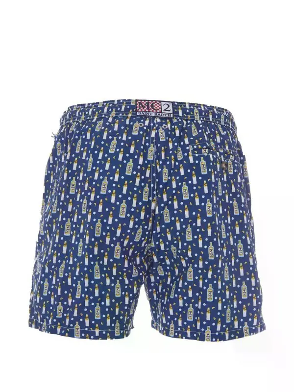 MC2 SAINT BARTH Lighting Bottle-print Drawstring Swim Shorts