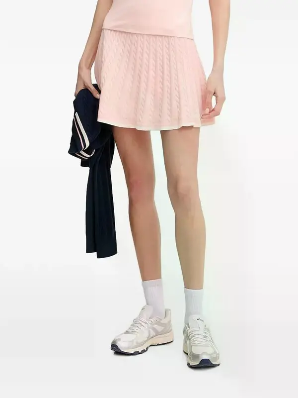 Guess Cable-knit Pleated Mini Skirt - Pink