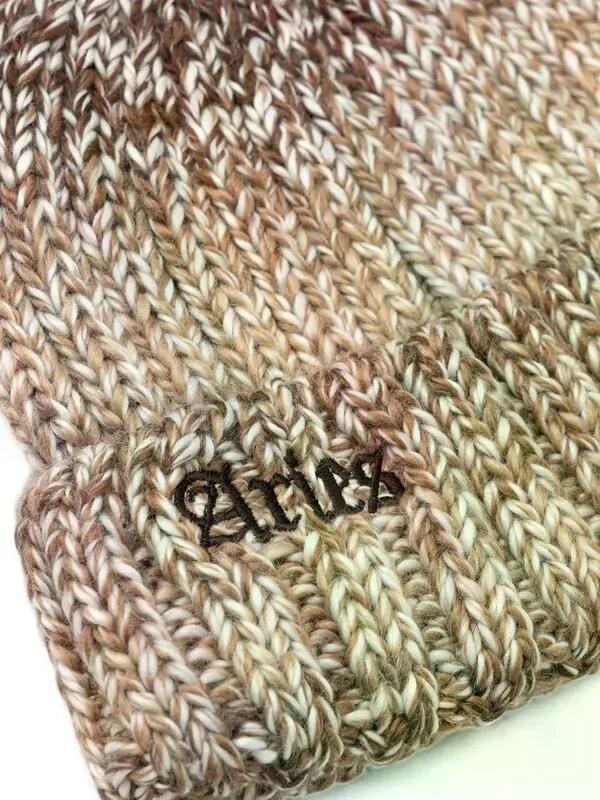 Aries Logo-embroidered Ribbed-knit Beanie Hat