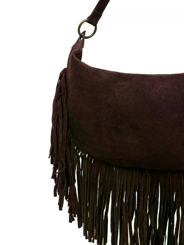 VICOLO Fringe-trim Suede Shoulder Bag
