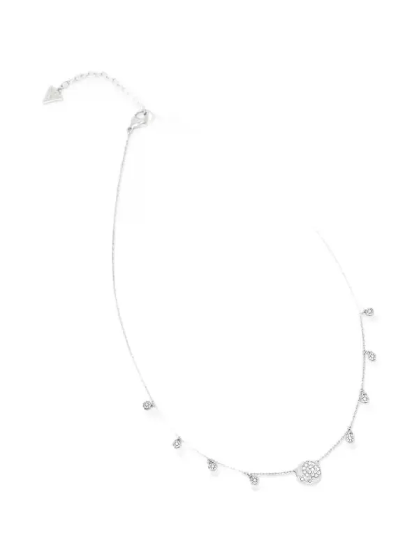 Guess Aurora Crystal-embellished Charm Necklace - Silver