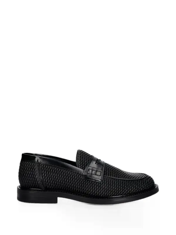 Filling Pieces Reed Woven-design Penny Loafers