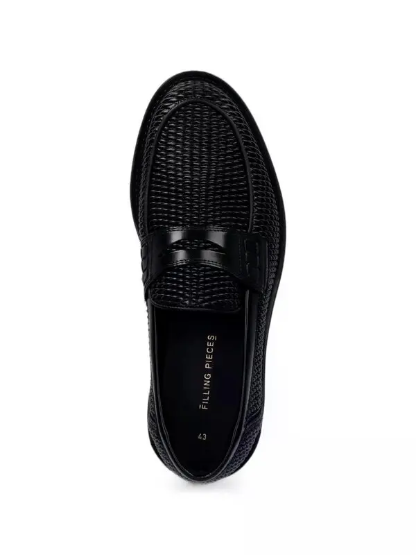 Filling Pieces Reed Woven-design Penny Loafers