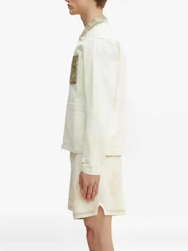 Filling Pieces Panier Woven-detail Zip-up Jacket