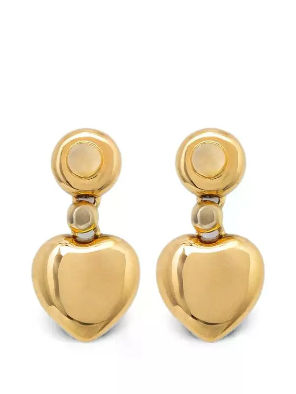 CHIARA FERRAGNI Bold Heart Pendant Drop Earrings - Gold