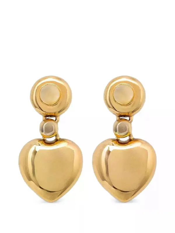 CHIARA FERRAGNI Bold Heart Pendant Drop Earrings - Gold