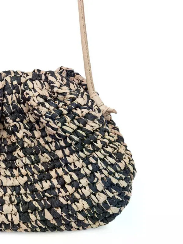 SESSUN Woven Design Clutch Bag With Ruched Detailing