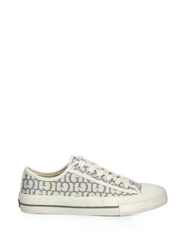 Guess Carey Logo-print Lace-up Sneakers - Neutrals