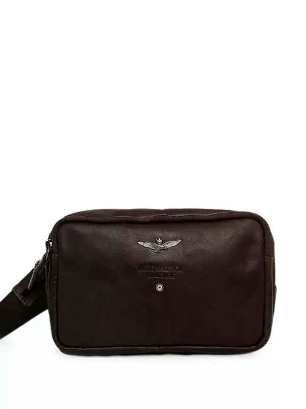 AERONAUTICA MILITARE Logo-plaque Leather Belt Bag - Brown