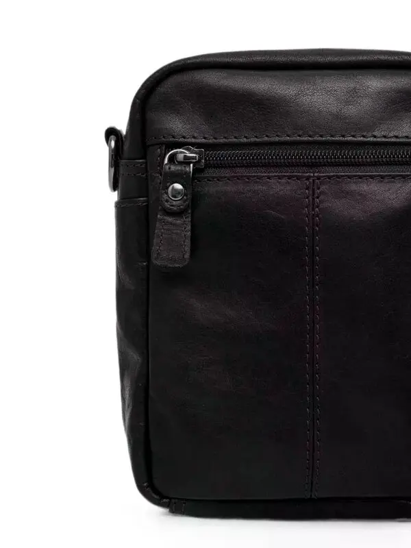 AERONAUTICA MILITARE Logo-plaque Leather Belt Bag - Black