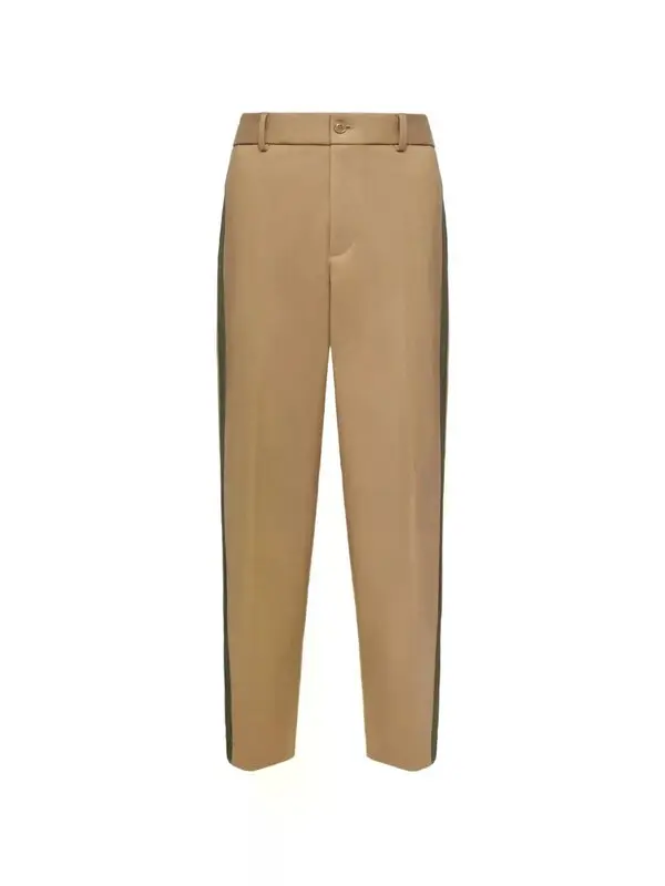Moncler Tailored Cotton Blend Trousers - Neutrals