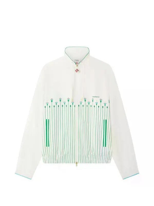 Casablanca Floral-print Windbreaker - White