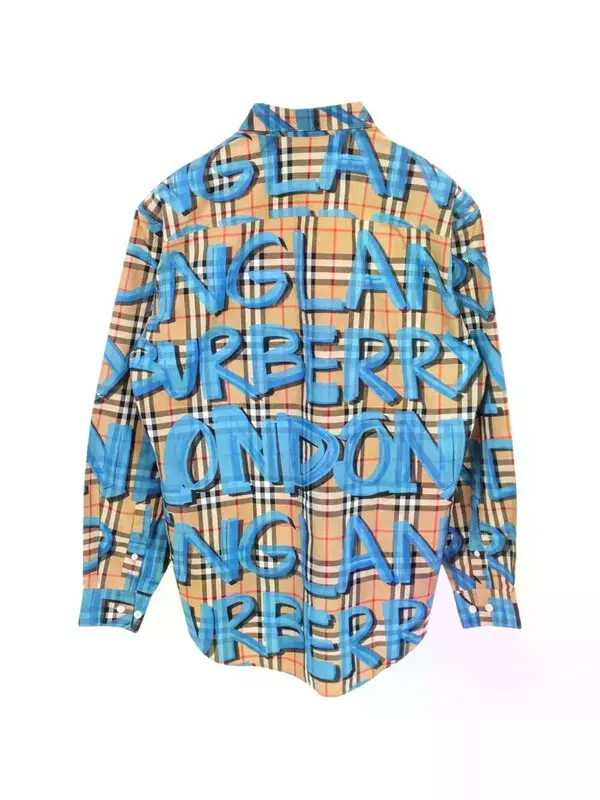Burberry 2010s Jameson Graffiti-print Button-down Cotton Shirt