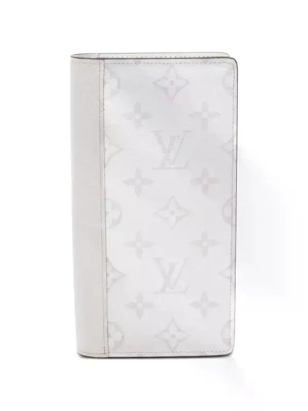 LOUIS VUITTON 2010s Taigarama Brazza Bi-fold Leather Wallet - Grey