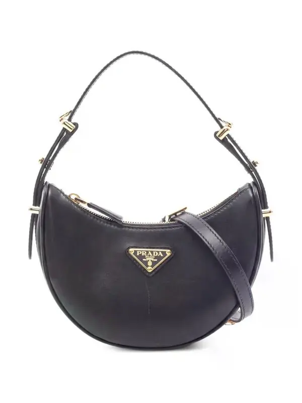 Prada Arke Leather Handbag - Black