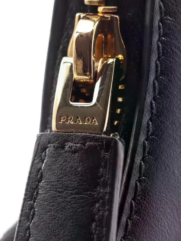 Prada Arke Leather Handbag - Black