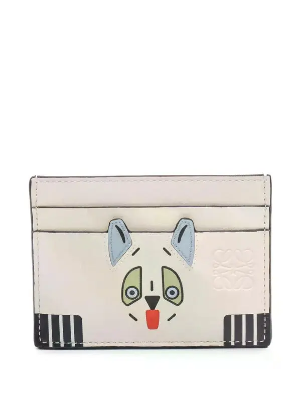 Loewe 2020s Futurist Cat Card Case - White