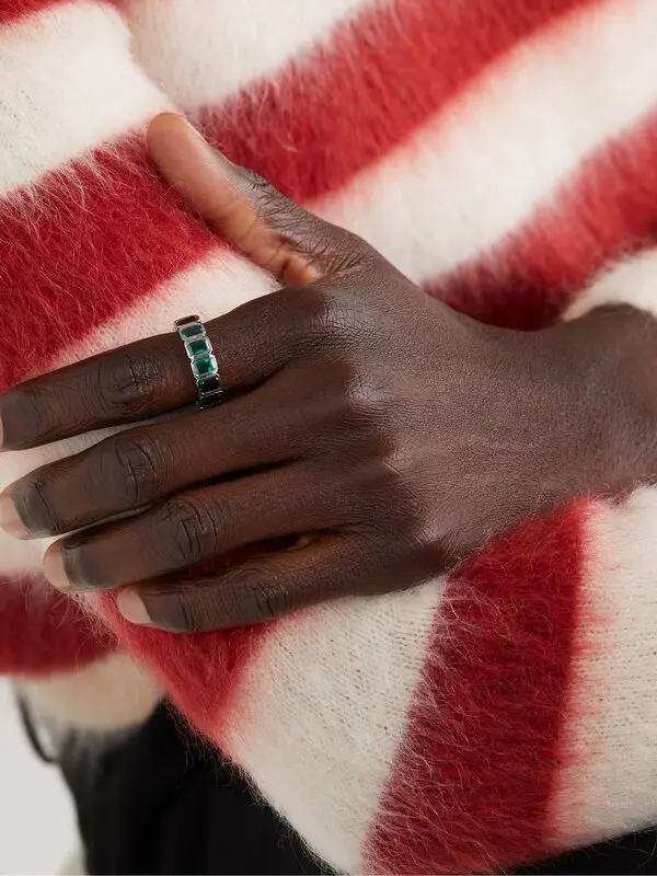 42 SUNS 14-karat White Gold Emerald Eternity Ring