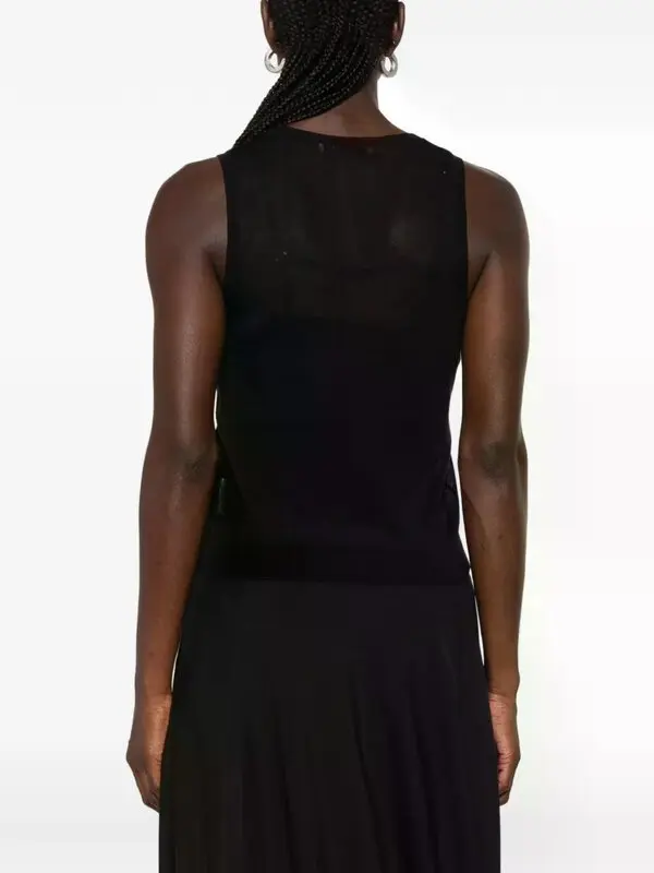IVORY PARIS Serena Scoop-neck Ribbed-knit Top