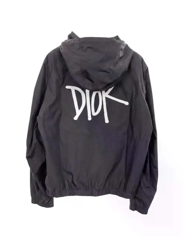 Dior Hooded Back-logo Zip-up Jacket