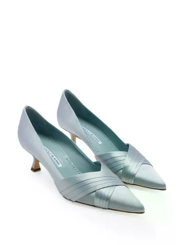 Manolo Blahnik Vieriolo Criss-cross Pointed-toe Heeled Pumps - Blue
