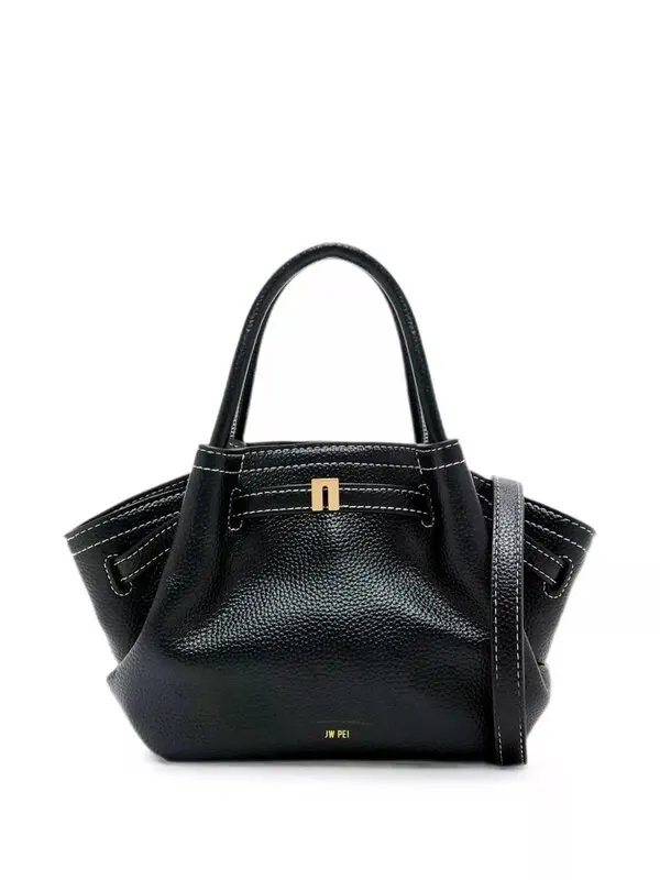 Jw Pei Mini Hana Contrast-stitch Pebbled Tote Bag - Black