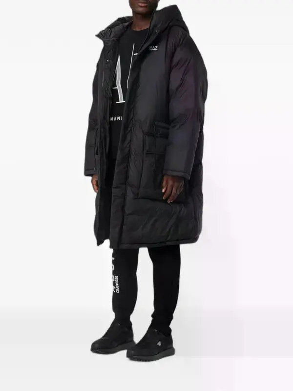 EA7 Quilted Hooded Coat