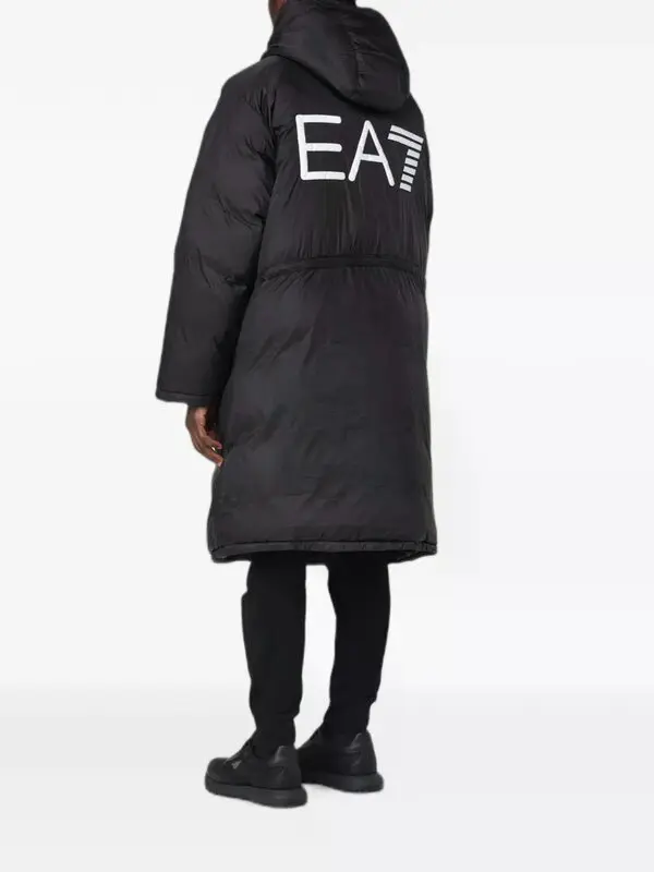 EA7 Quilted Hooded Coat