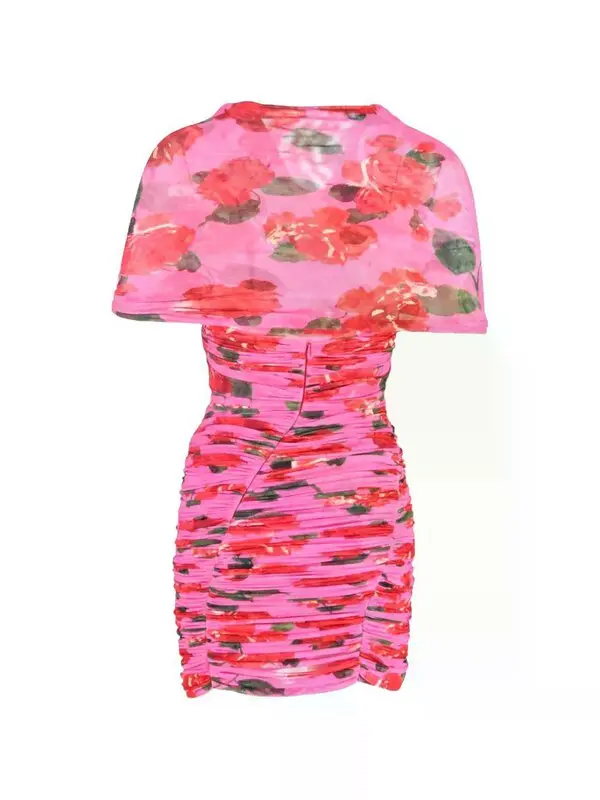 Magda Butrym Floral-print Ruched Mini Dress - Pink