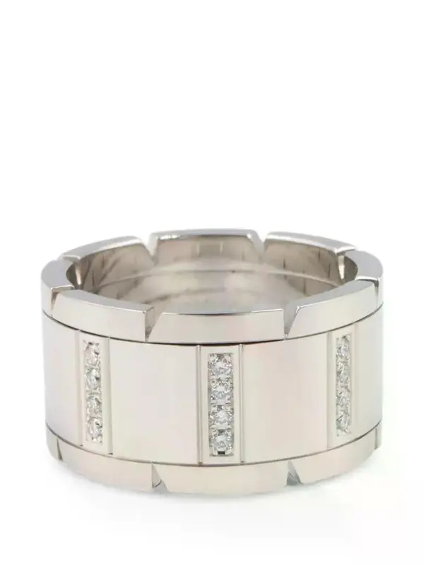 Cartier Tank Française Lm Diamond Ring - Silver