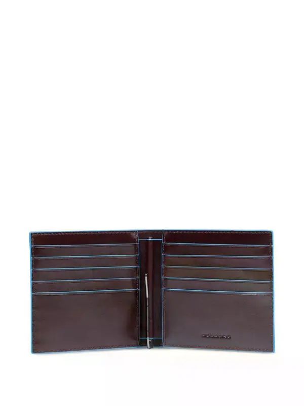 PIQUADRO Leather Money Clip Wallet