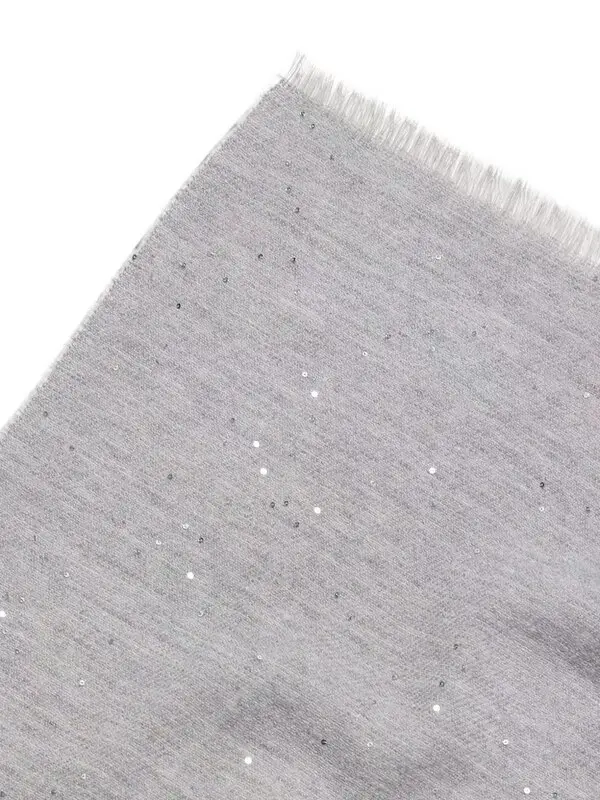 Peserico Sequin-embellished Frayed Scarf
