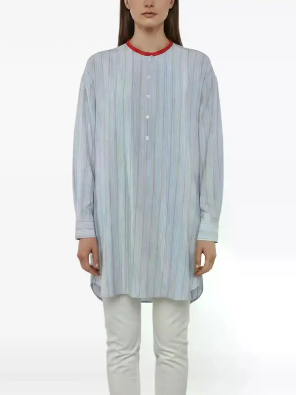 Loro Piana Striped Long-sleeve Blouse - Blue