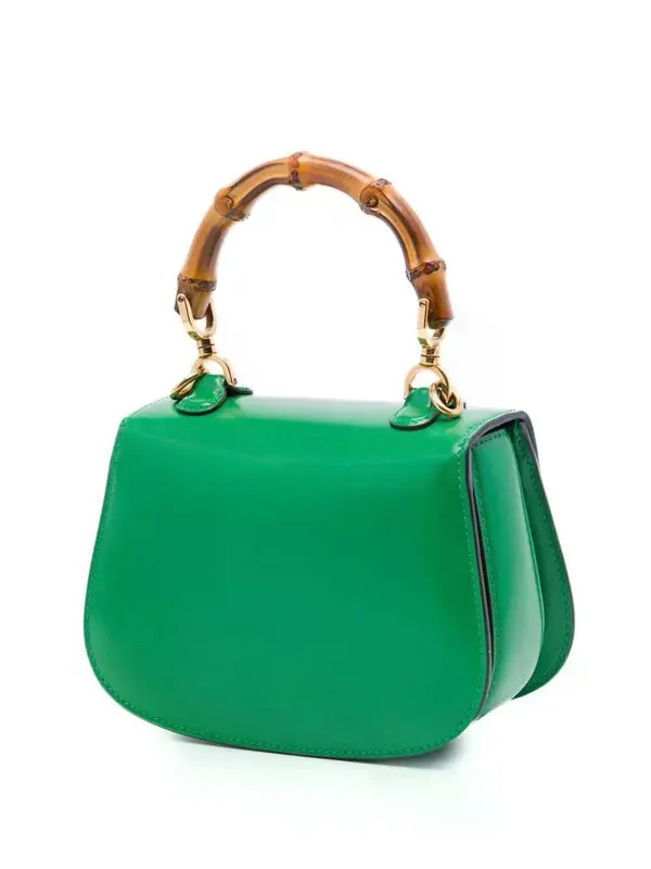 Gucci 1947 Bamboo Top Handle Bag Satchel - Green