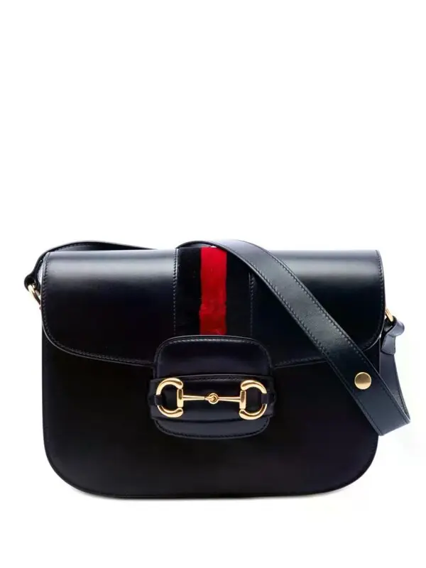 Gucci 2016-2026 Medium Leather Web 1955 Horsebit Shoulder Bag