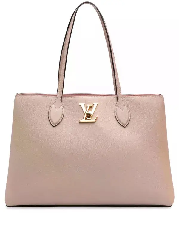 LOUIS VUITTON 2000-2026 Leather Lockme Shopper Tote Bag - Brown