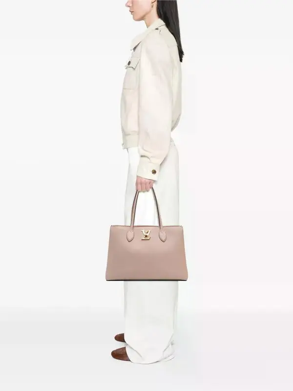 LOUIS VUITTON 2000-2026 Leather Lockme Shopper Tote Bag