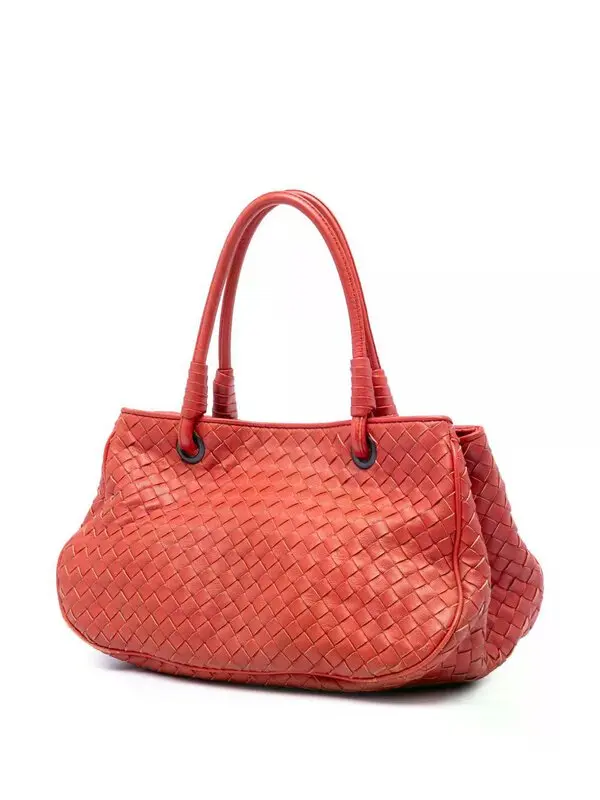 Bottega Veneta Nappa Intrecciato Top Handle Bag - Orange