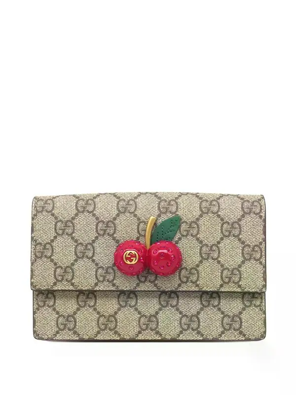 Gucci 2000-2015 Mini Gg Supreme Cherry Crossbody Bag - Neutrals