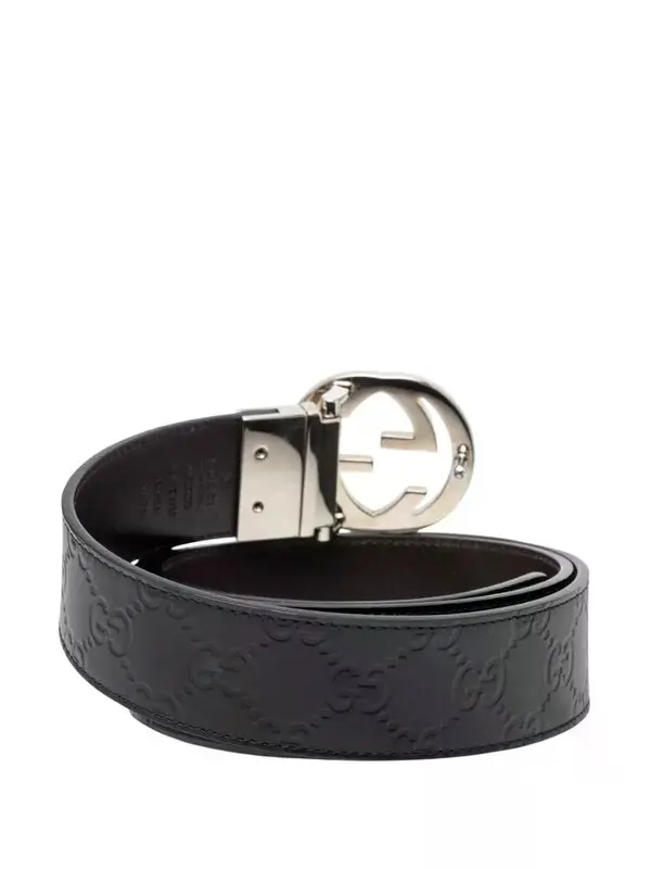 Gucci 2000-2015 Guccissima Interlocking G Buckle Reversible Belt