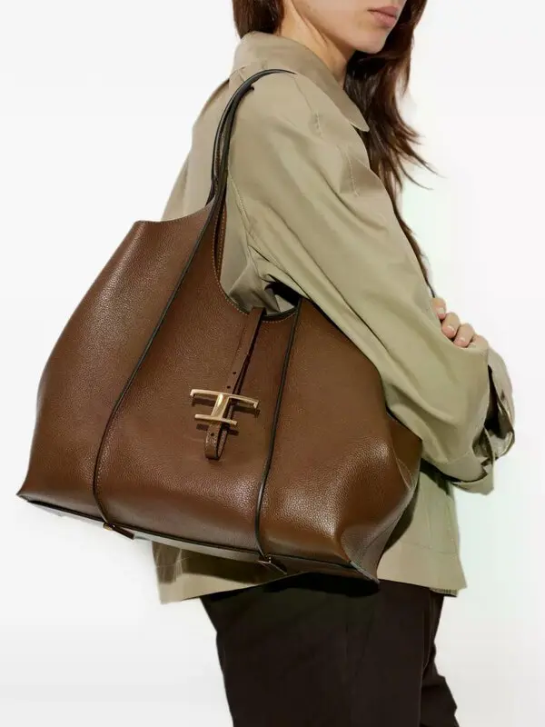TOD'S Timeless Leather Shoulder Bag - Brown