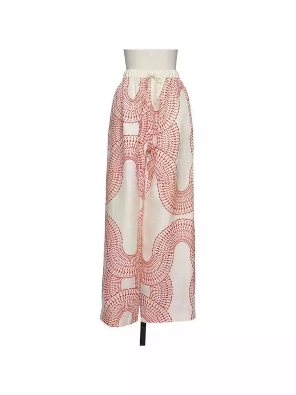 MULLER OF YOSHIOKUBO Radial Printed Palazzo Pants - Red