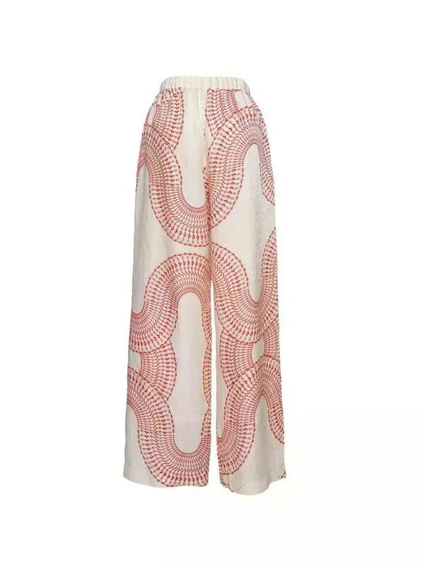 MULLER OF YOSHIOKUBO Radial Printed Palazzo Pants - Red