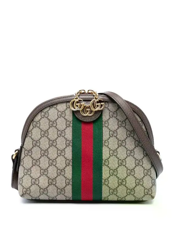 Gucci 2016-2026 Small Gg Supreme Web Ophidia Dome Crossbody Bag - Neutrals