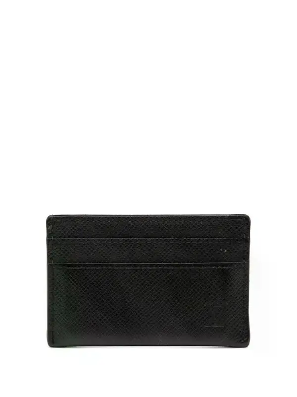 LOUIS VUITTON 2021-2026 Taiga Double Card Holder - Black
