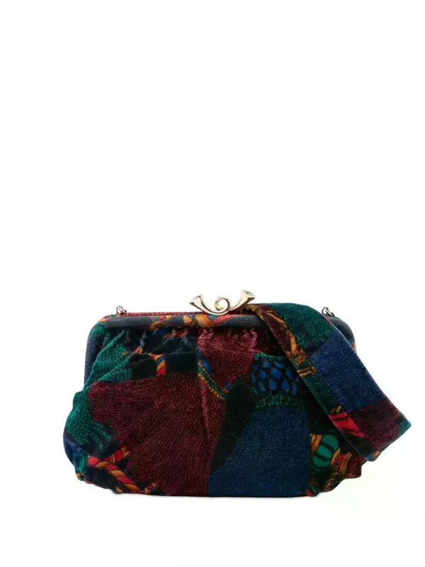 Bottega Veneta 20th Century Printed Velvet Frame Shoulder Bag - Multicolour